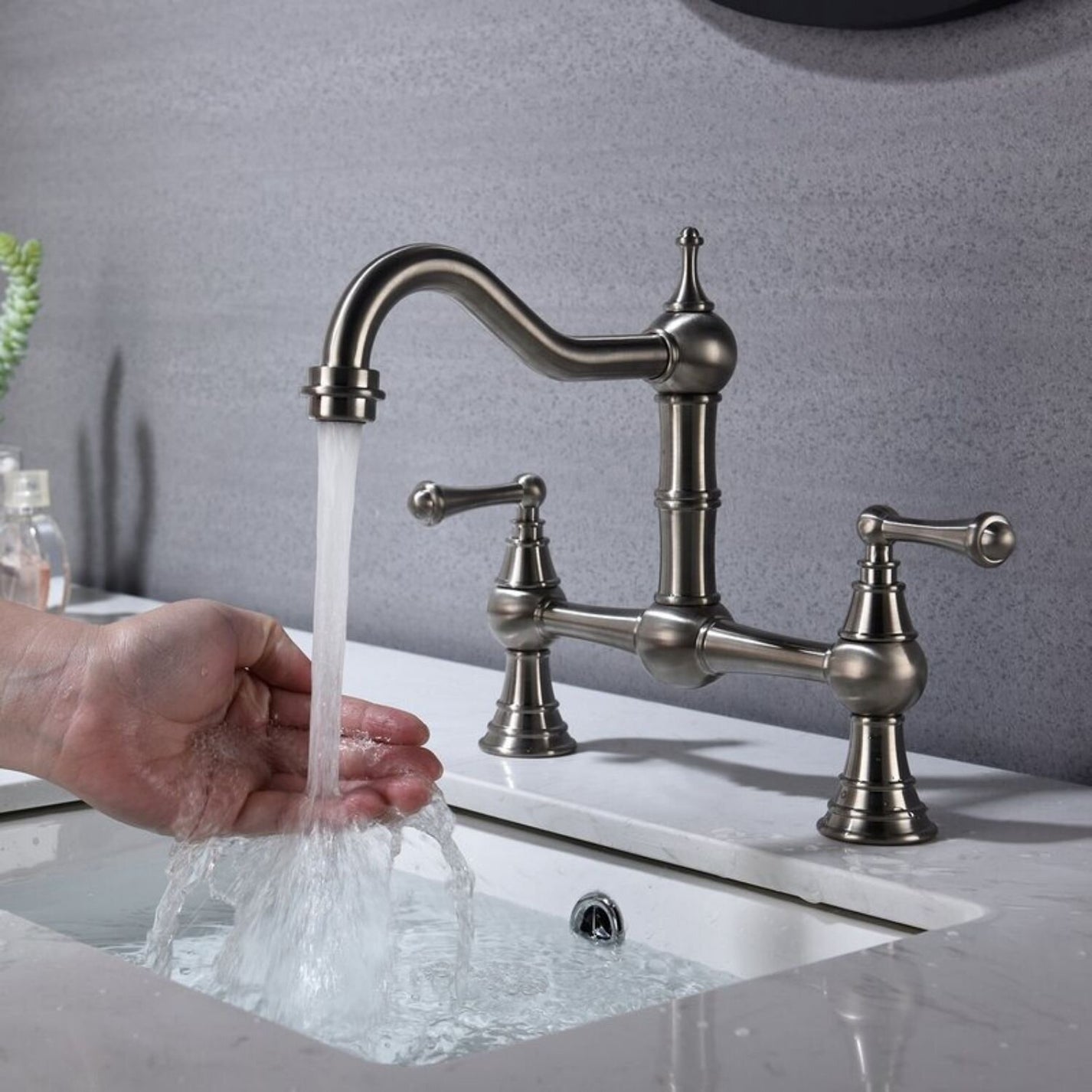 Pull Out Double Handle Kitchen Faucet – toolkiss united states